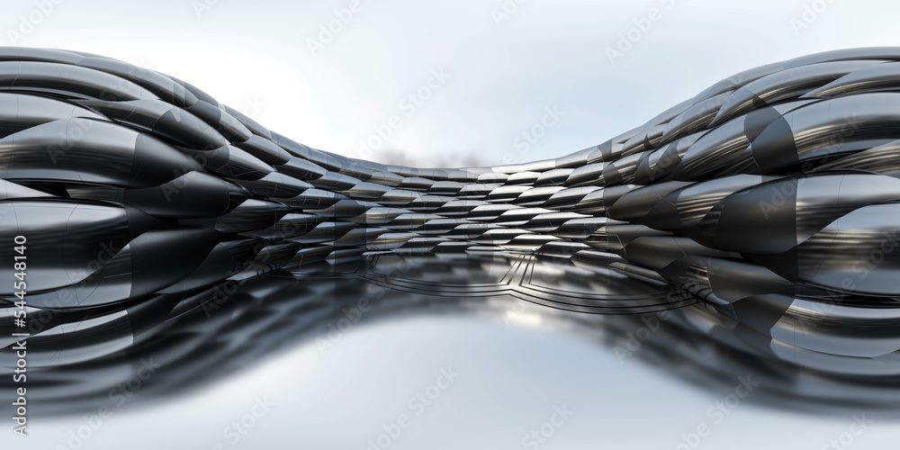 360 degree full panorama environment map of metallic walls abstract ...