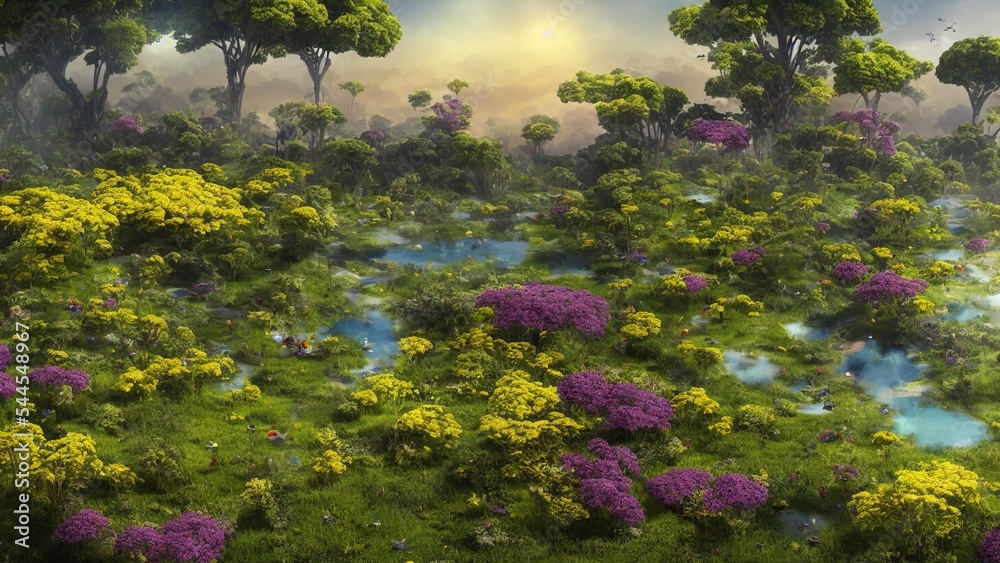 landscape on an extrasolar planet | Ai Generated Stock Illustration ...