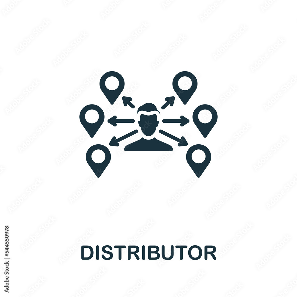Distributor icon. Monochrome simple Global Business icon for templates ...