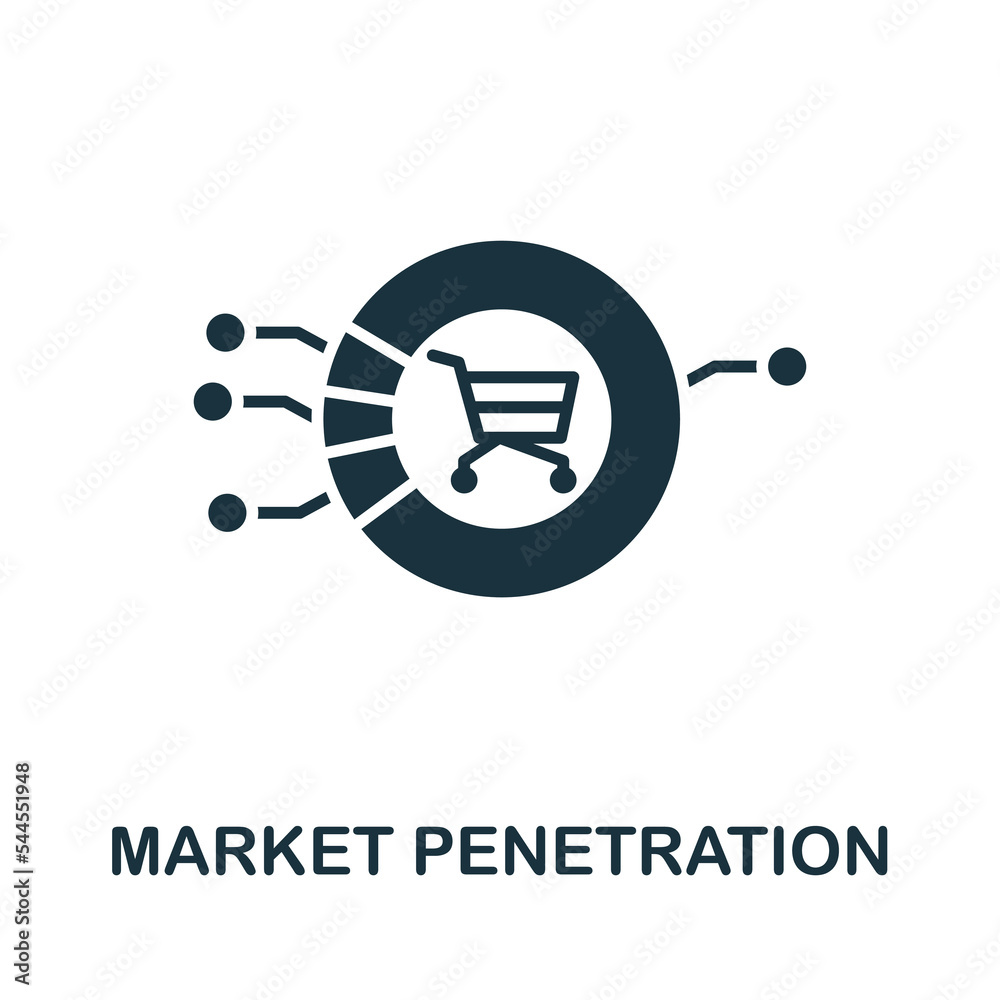 Market Penetration icon. Monochrome simple Global Business icon for ...