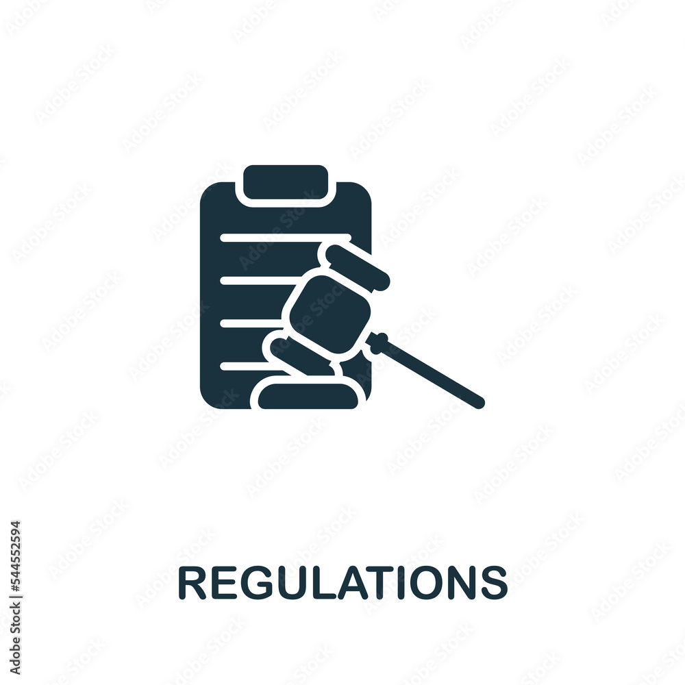 Regulations icon. Monochrome simple Global Business icon for templates ...