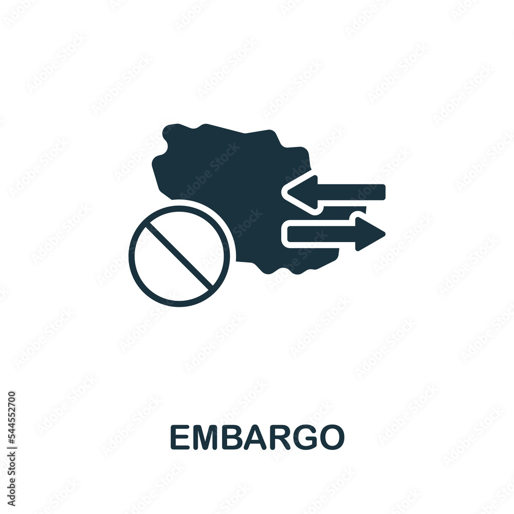 Embargo icon. Monochrome simple Global Business icon for templates, web ... Embargo icon. Monochrome simple Global Business icon for templates, web ...