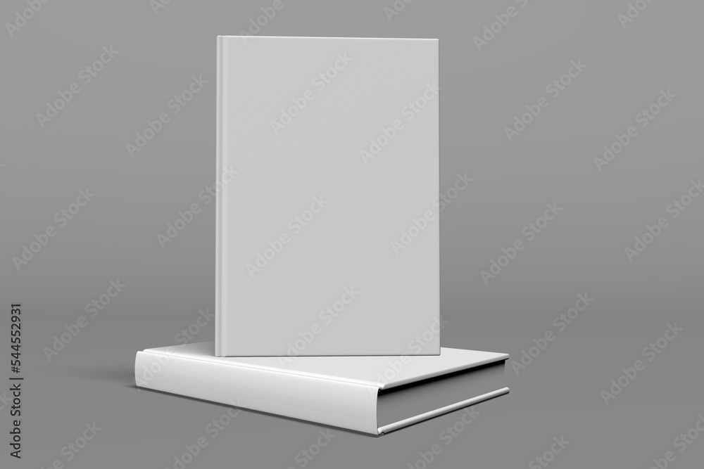 2 hardcover realistic book mockups. 3d realistic render of hard cover ...