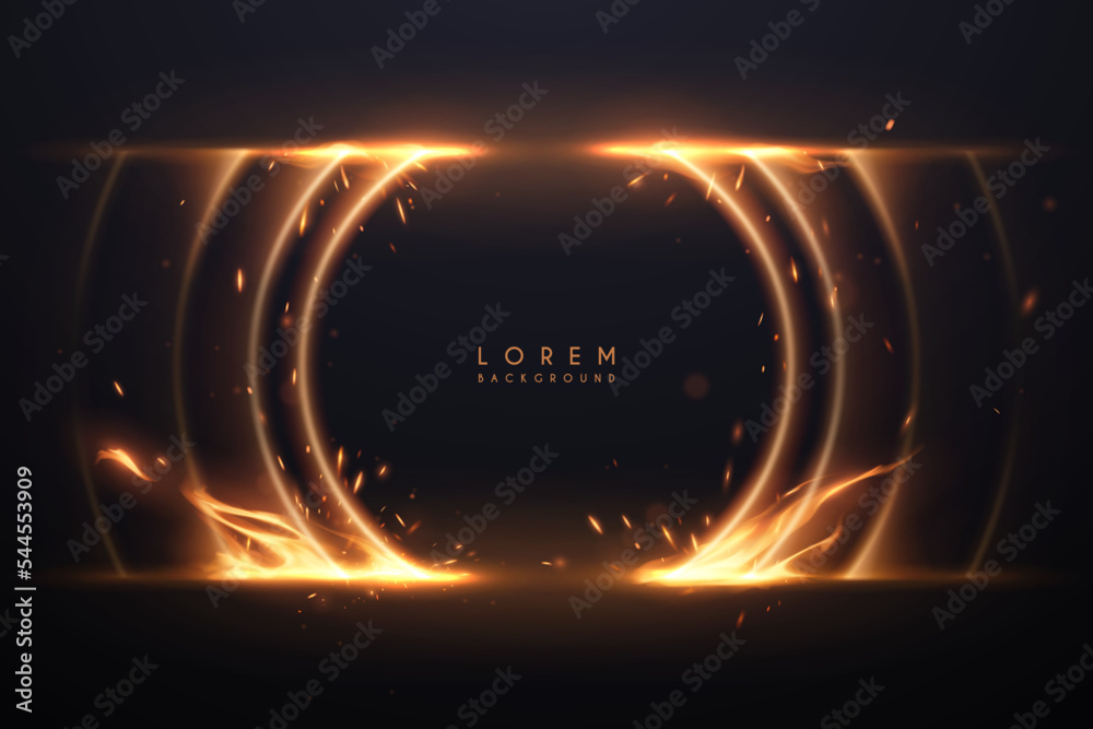 Abstract circle light effect with flames and sparks Stock Vector ...
