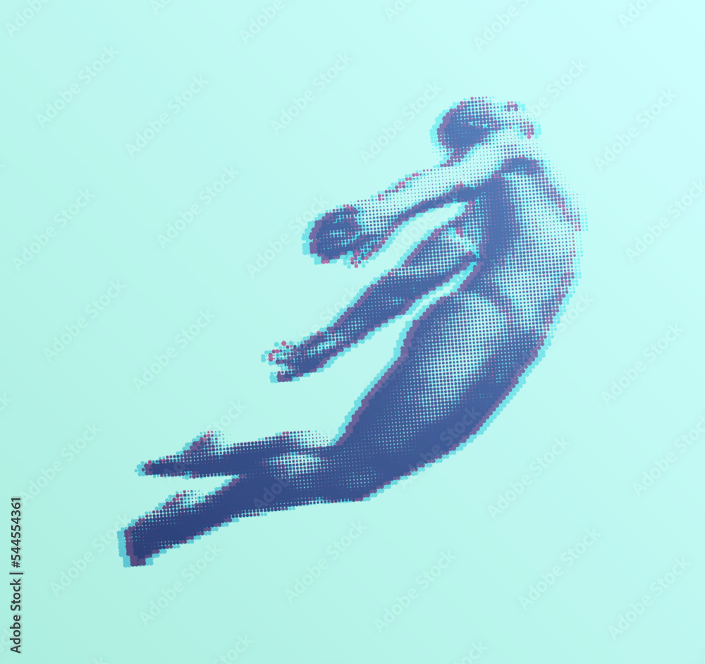 Leadership, freedom or development concept. Jumping man. Flying man in ...