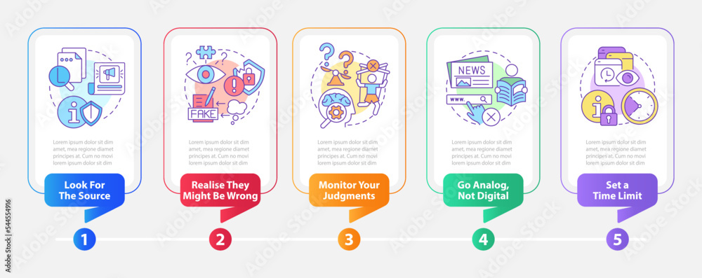 Information overload tips onboarding rectangle infographic template ...