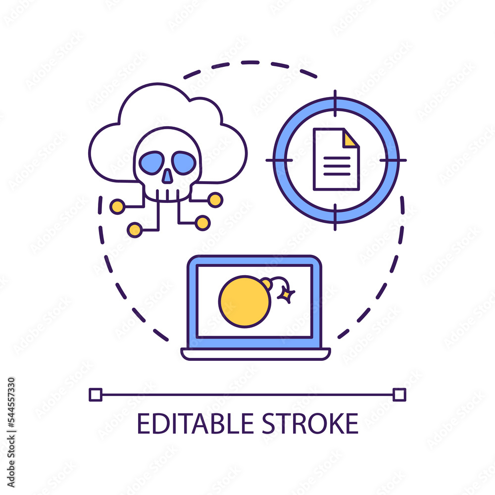 Social engineering attack concept icon. Spread digital virus. Infected ...