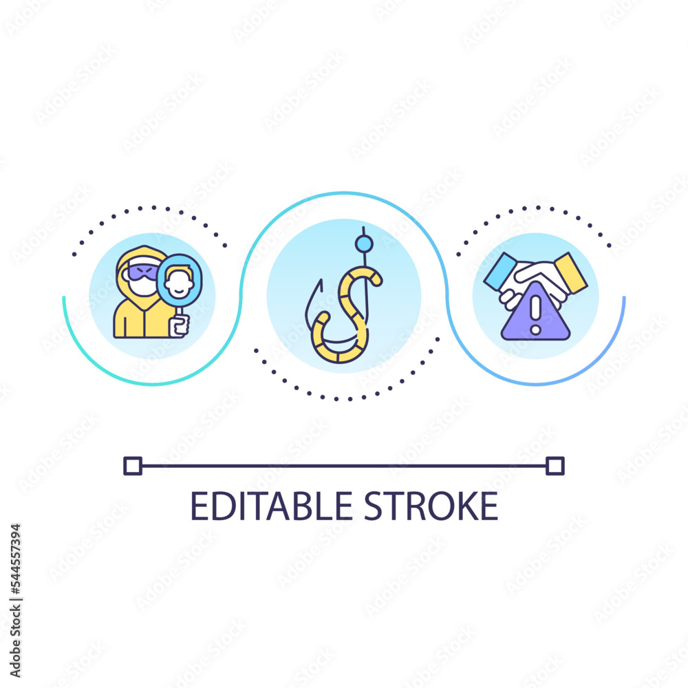 Traps for victim loop concept icon. Phishing attack. Impersonation ...