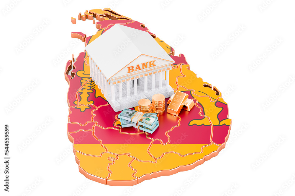 Banking system in Sri Lanka concept. 3D rendering ilustração do Stock ...