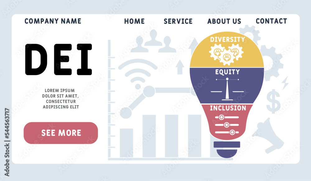 Vetor de DEI - Diversity, equity, inclusion acronym. business concept ...
