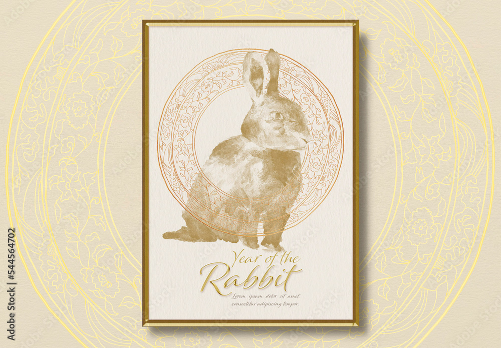 Poster Rabbit Chinese New Year Stock Template | Adobe Stock