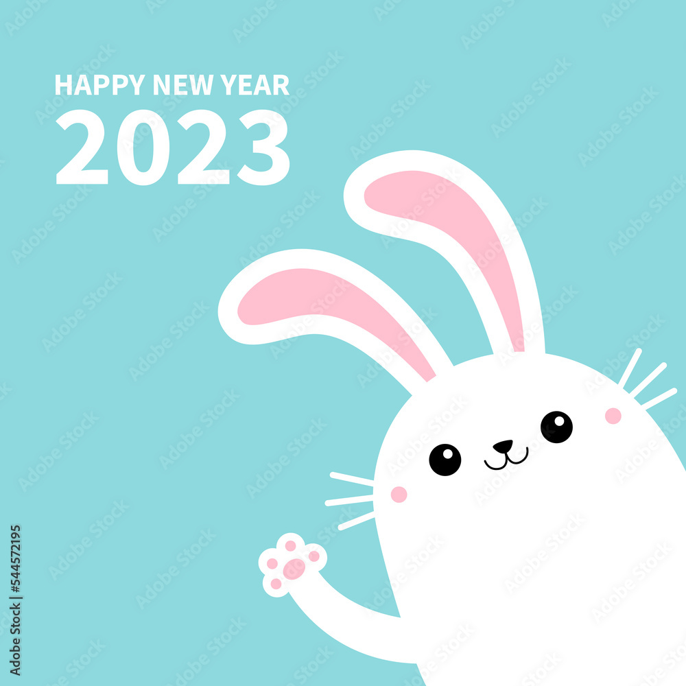 The year of the rabbit. Happy Chinese New Year 2023. Bunny in the ...