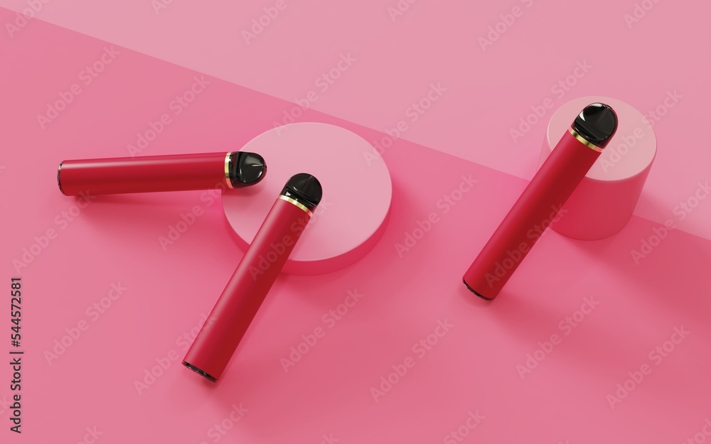 Dark red disposable electronic cigarette vape simple background Stock ...