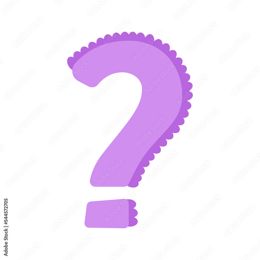 Question mark. Symbol from the cute alphabet. Isolated on white ...