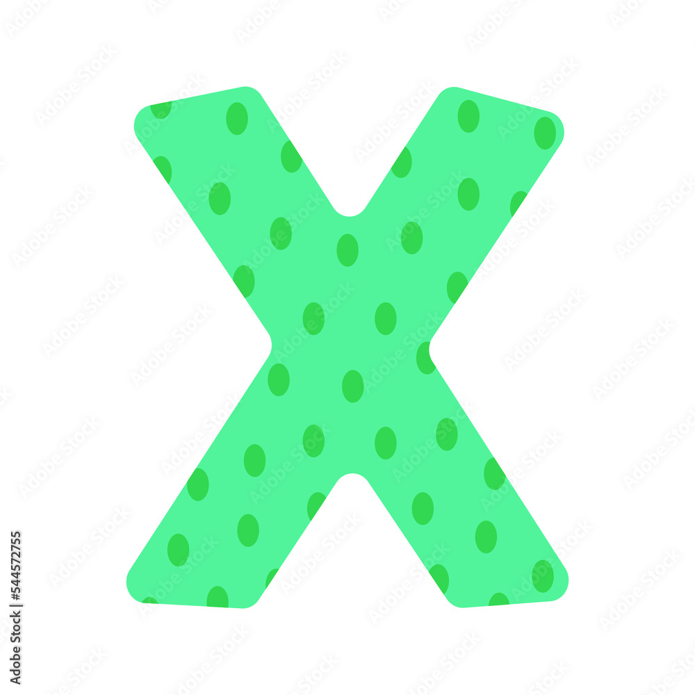 The letter X. Symbol from the cute alphabet. Isolated on white ...