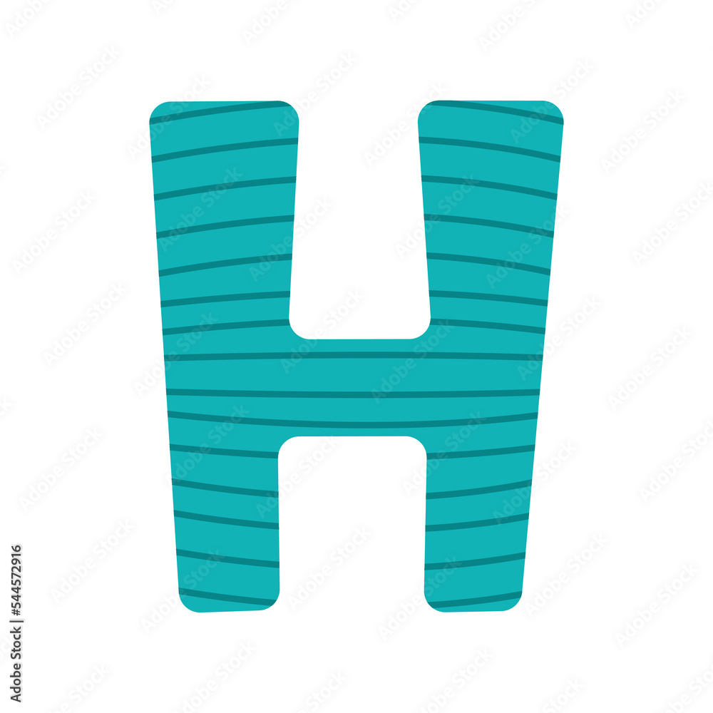 The letter H. Symbol from the cute alphabet. Isolated on white ...