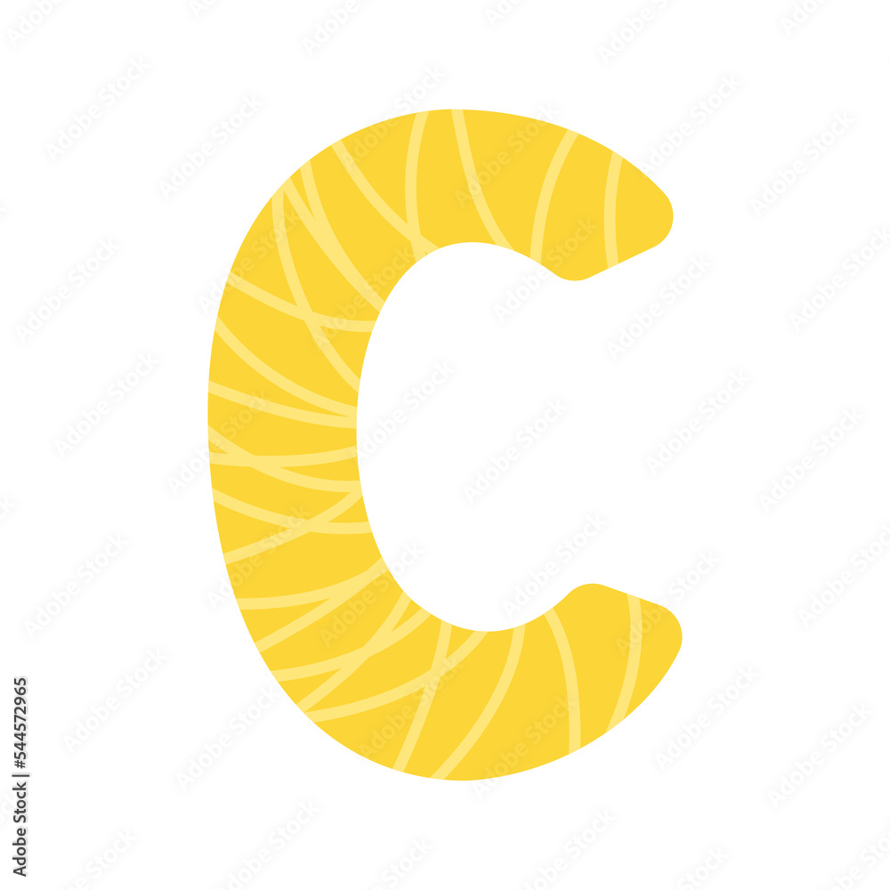 The letter C. Symbol from the cute alphabet. Isolated on white ...