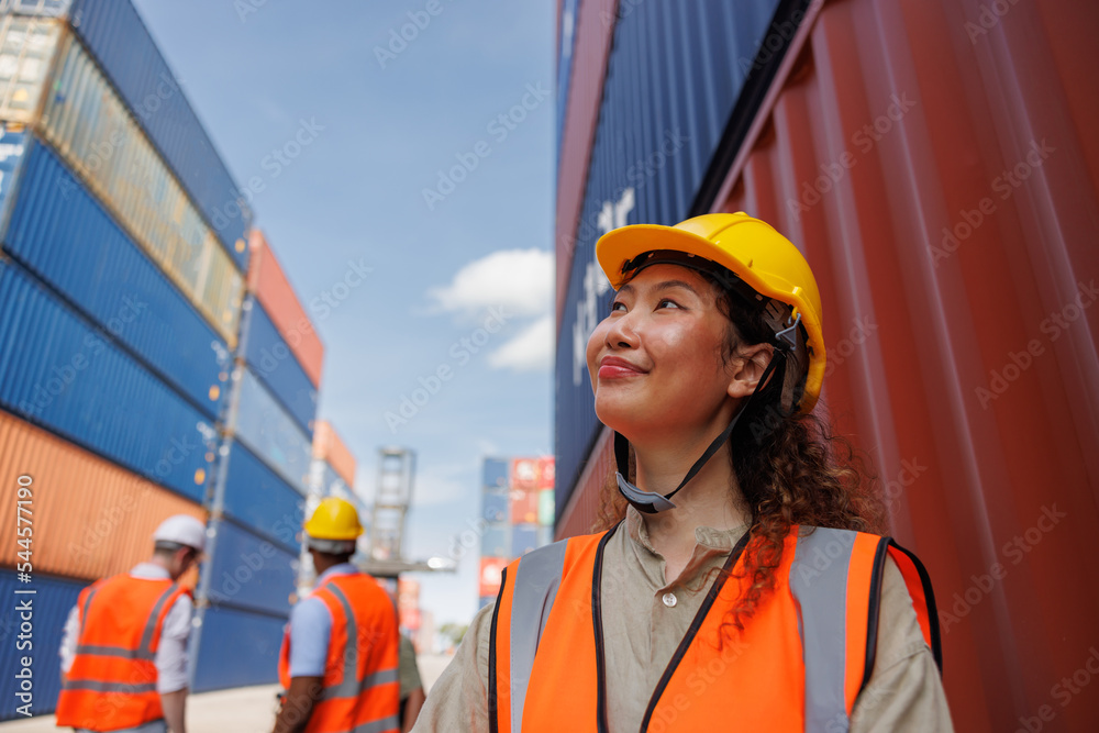 Professional Heavy Industry woman Engineer Worker Wearing Safety ...