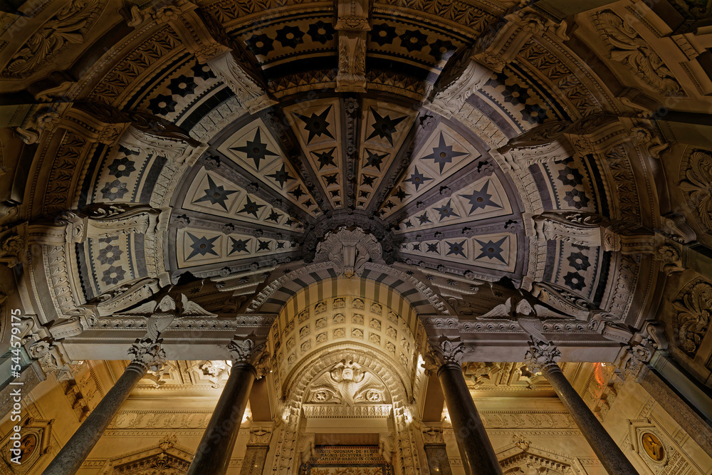 LYON, FRANCE, November 8, 2022 : Detail of Fourvière Basilica ...