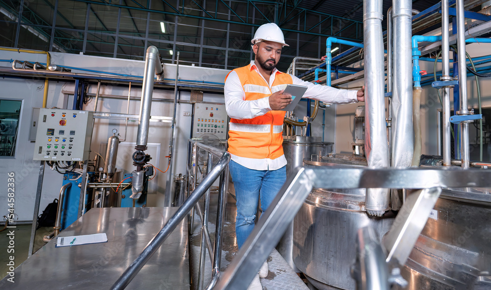 Mechanical engineer inspection pipe tube connection commissioning ready ...