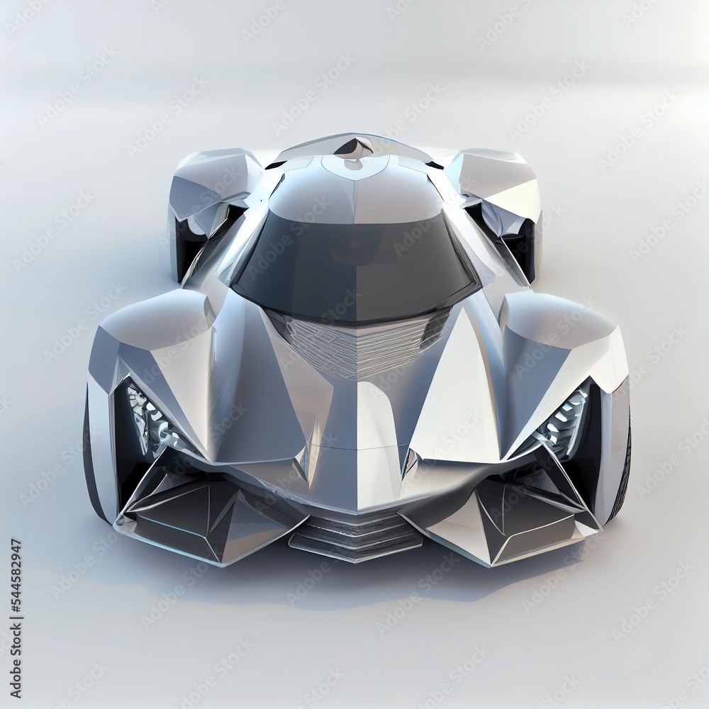 Futuristic sports car isolated on white background. Ai generated ...