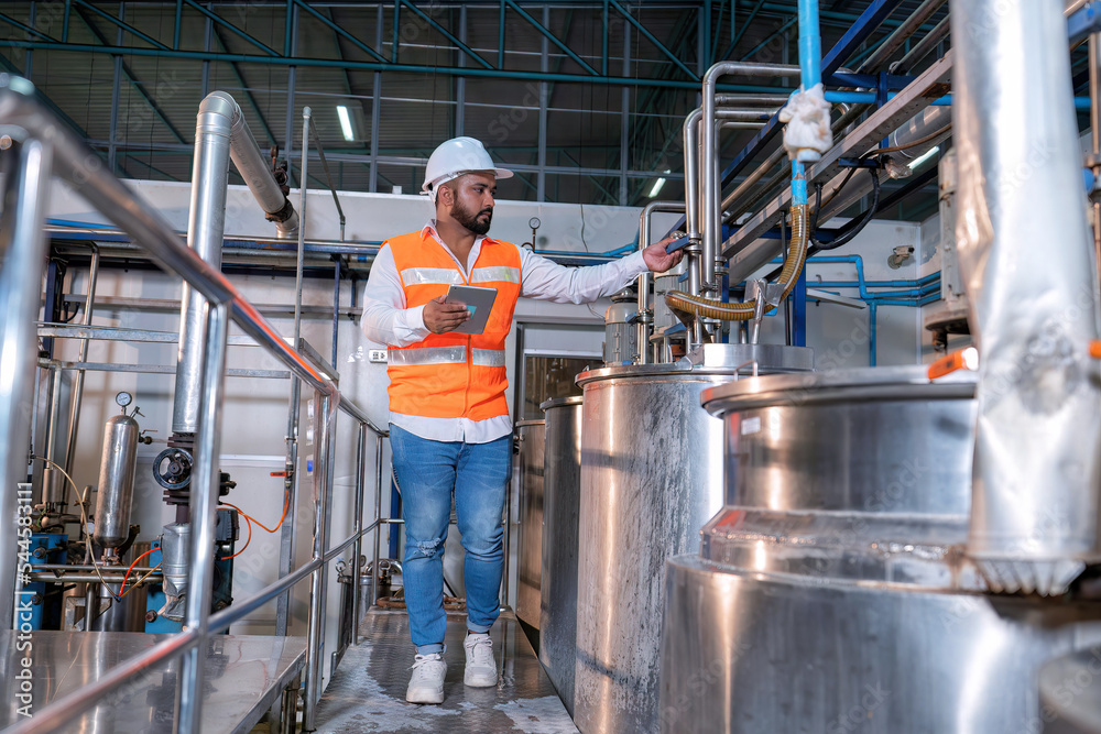 Mechanical engineer inspection pipe tube connection commissioning ready ...