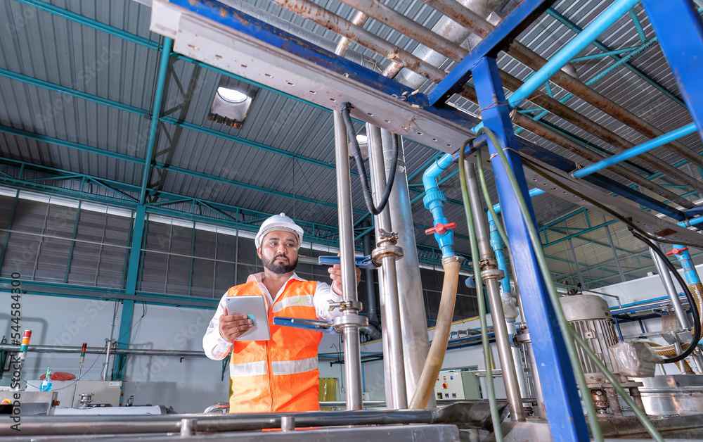 Mechanical engineer inspection pipe tube connection commissioning ready ...