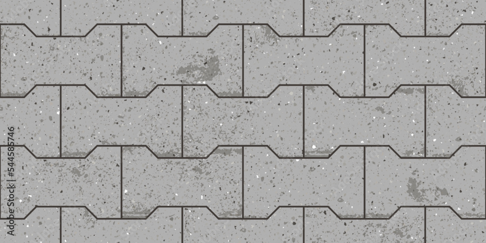 Seamless pattern of pavement with dumble interlocking textured concrete ...