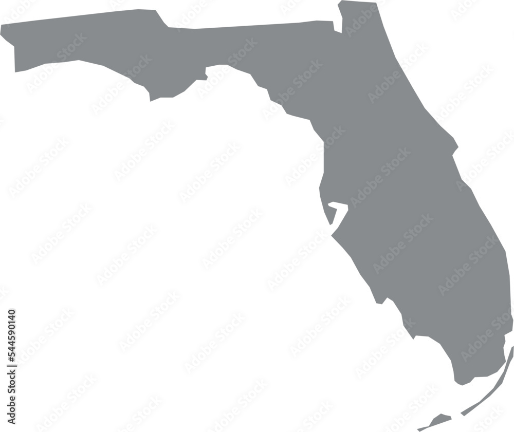 Florida Map Vector, United States of America, Isolated on Transparent ...