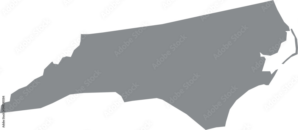 North Carolina Map Vector, United States of America, Isolated on ...