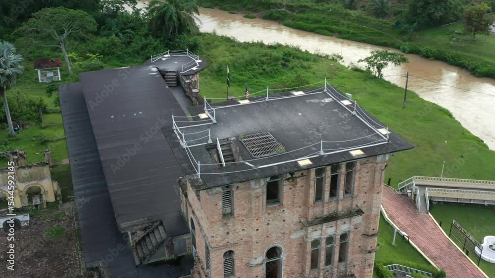 Birds eye view capturing the architectural details of of old Scottish ...