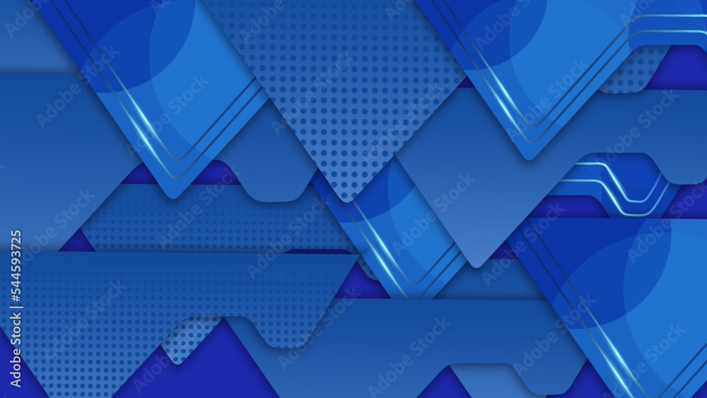 Abstract blue background with 3d overlap layers Stock Vector | Adobe Stock