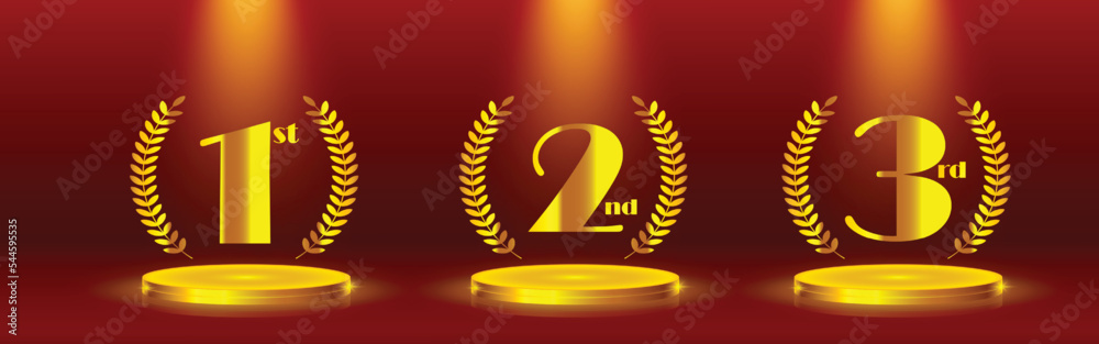 Set of 1st 2nd 3rd position template for award, competition, position ...