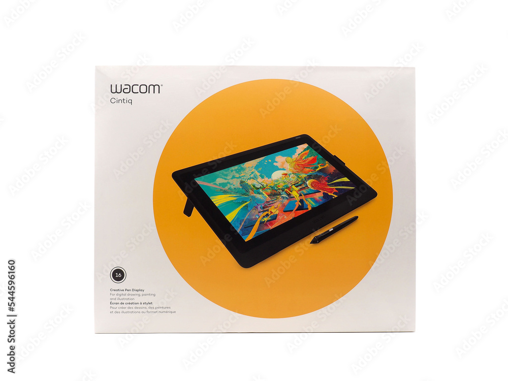 ROME, ITALY - NOVEMBER 9, 2022. Wacom Cintiq 16 box isolated on white ...