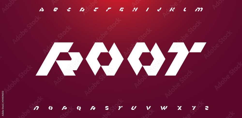 Futuristic modern bold display tech font. Fashion, sport, technology ...