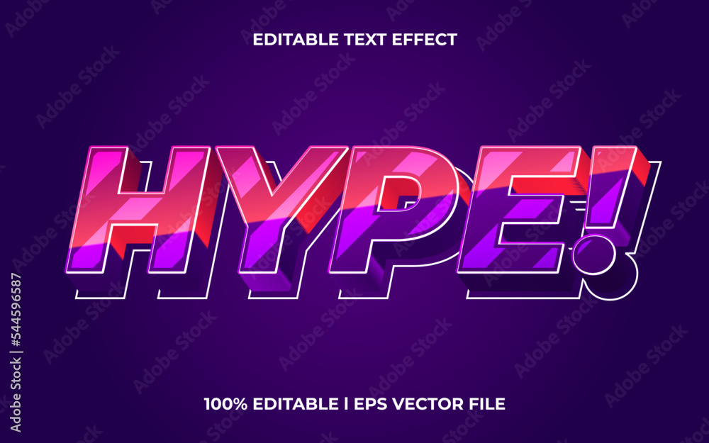 hyper text effect editable modern lettering typography font style ...