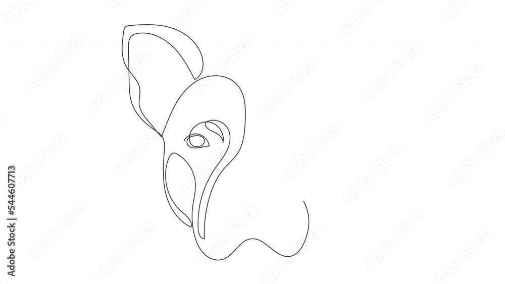 Self drawing animation of single line drawing Pitbull. Pit bull dog ...