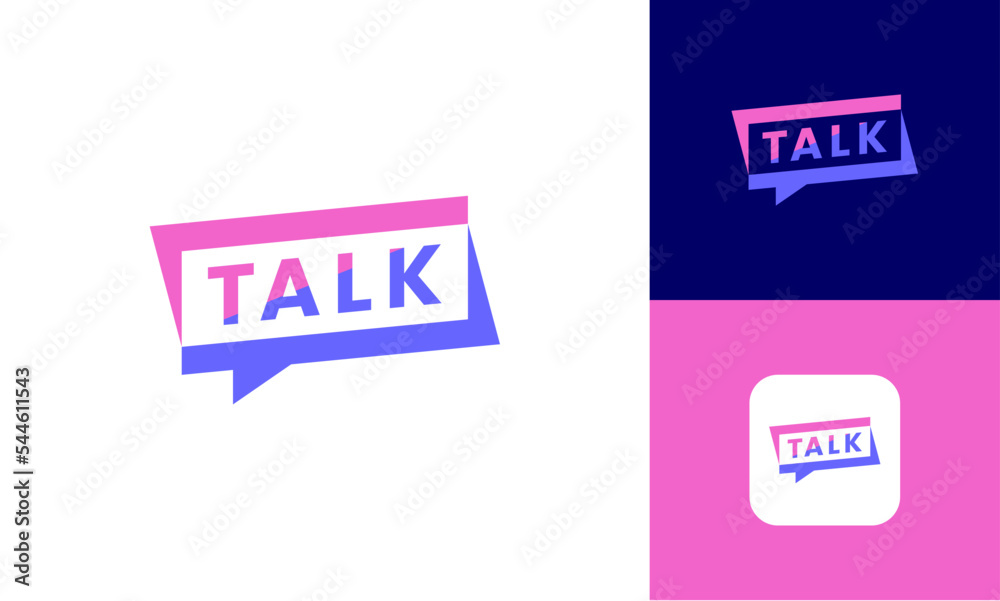 Talk letter mark on chat bubble icon logo vector design template Stock ...