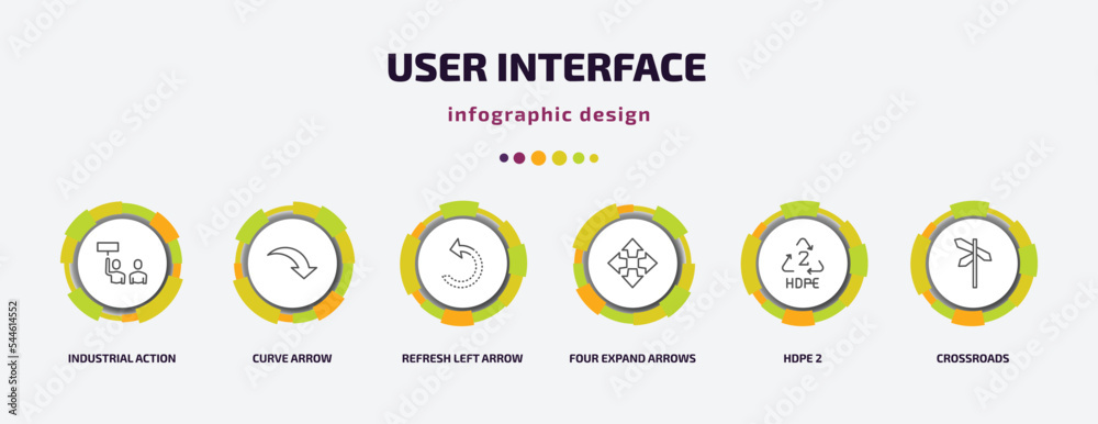 user interface infographic template with icons and 6 step or option ...
