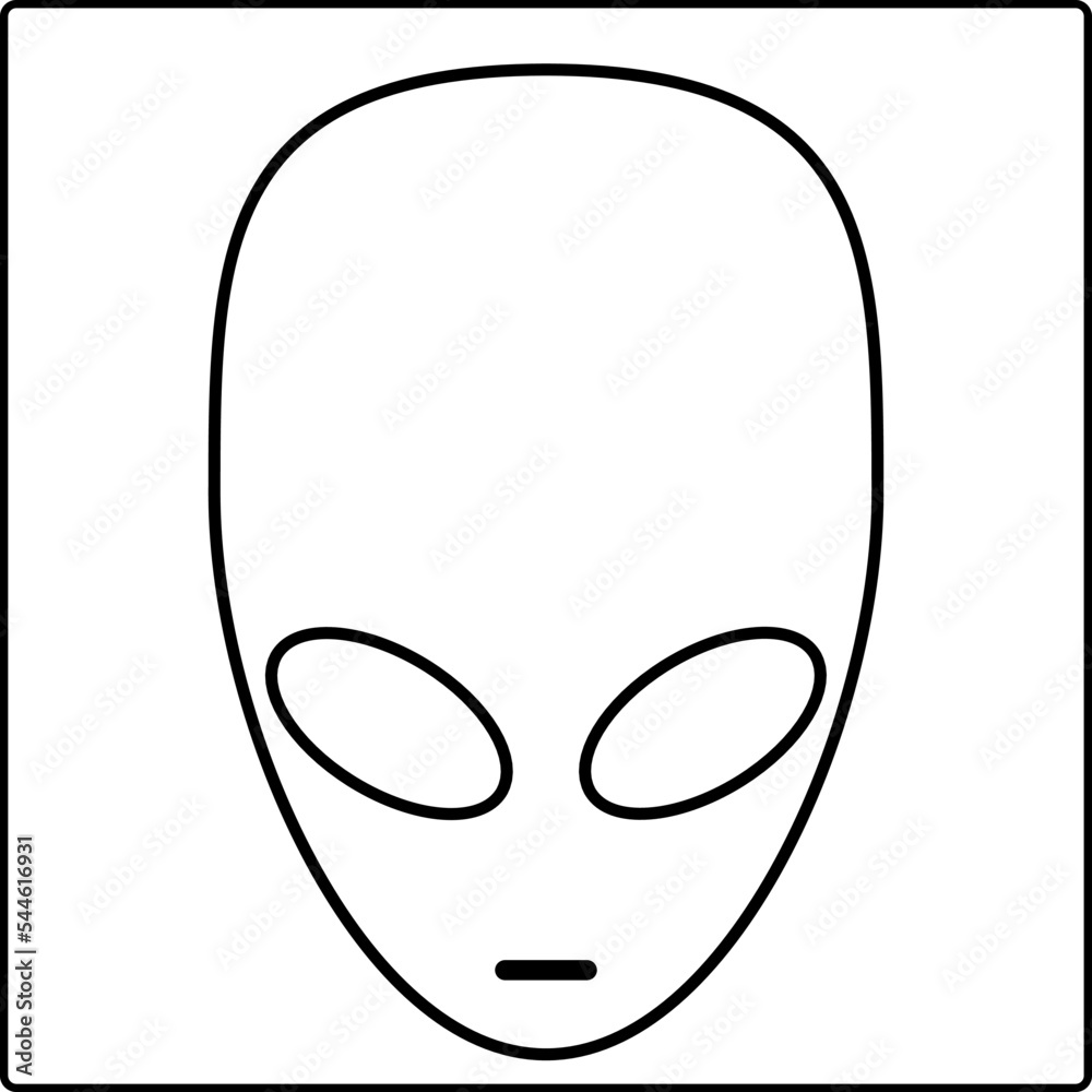 Alien, avatar. The elongated head of an alien creature. Humadoid face ...
