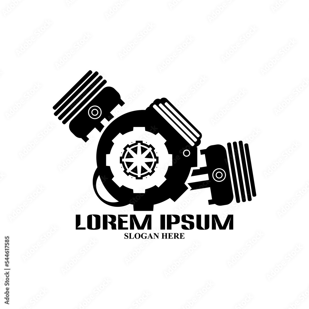 engine shaped automotive logo illustration, perfect for logos, mascots ...