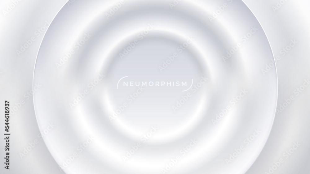 Neumorphic bright design with round shapes. Light, soft, clear and ...