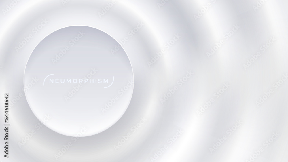 Neumorphic bright design with round shapes. Light, soft, clear and ...