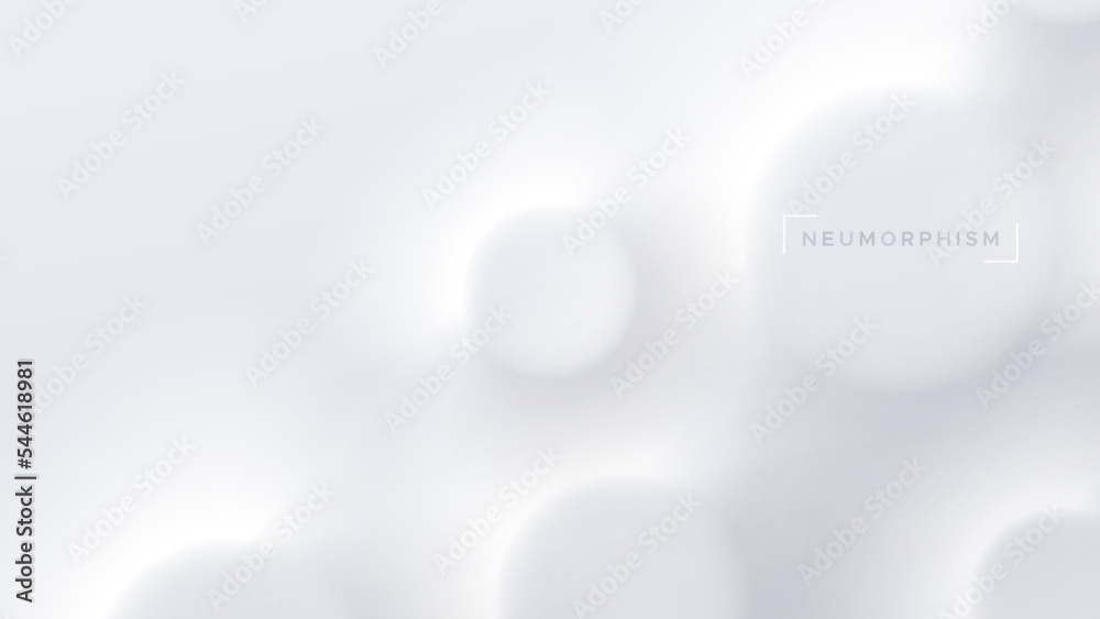 Neumorphic bright design with round shapes. Light, soft, clear and ...