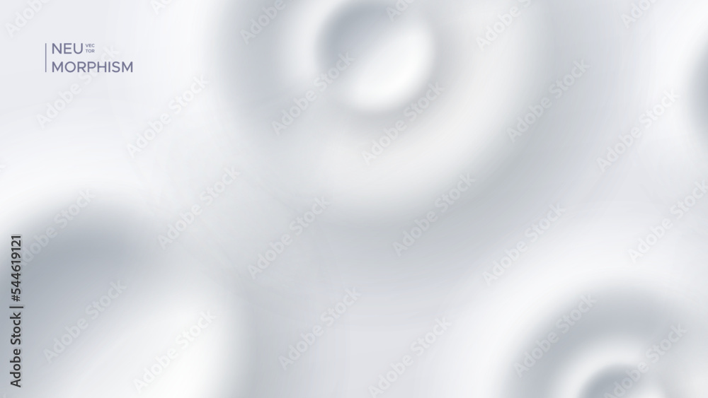 Neumorphic bright design with round shapes. Light, soft, clear and ...