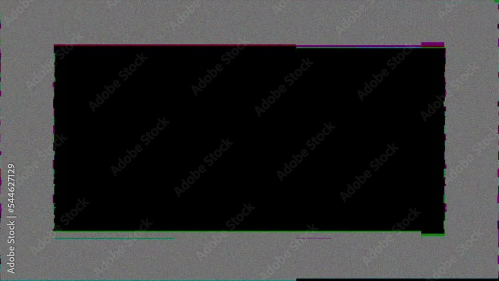Vidéo Stock Glitching grey static noise and RGB border animation on a ...