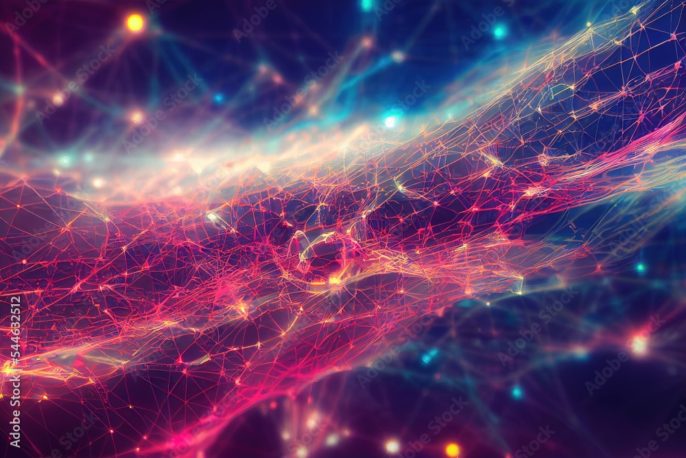 Futuristic data flow, data transfer technology. Cyberpunk, big data and ...