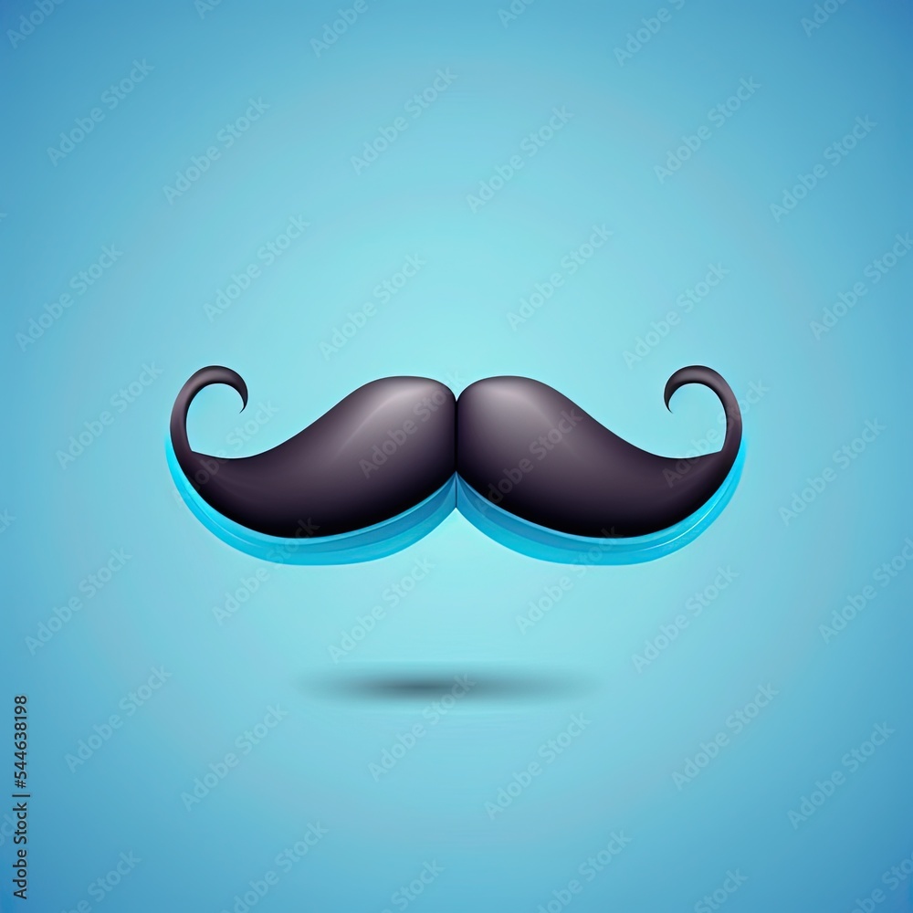 Black isolated mustache, symbol of a man, no shave November 3d ...