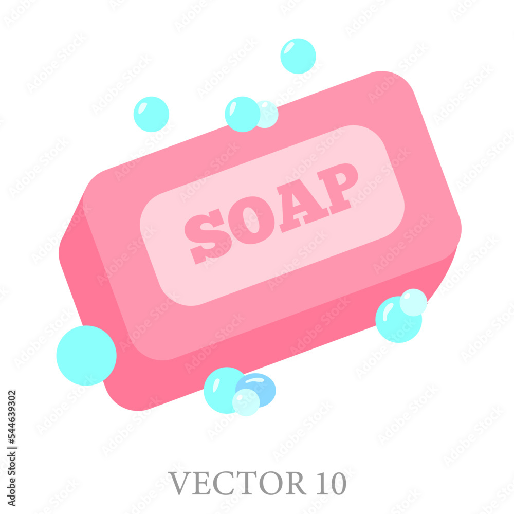 Vector cartoon image of soap. The concept of cleanliness and hygiene ...