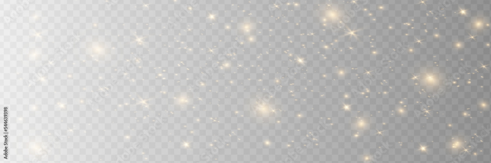 Yellow sparks glitter special light effect. Vector sparkles on ...